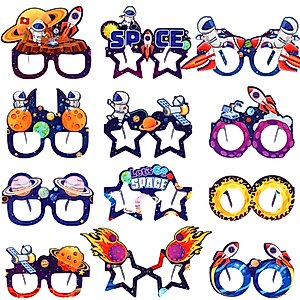 Fiada 36 Pcs Space Party Favors Birthday Gifts for Kids Space Paper Glasses Astronaut Eyeglasses Rocket Outer Planet for Boys Girls Holiday Band Birthday Baby Shower Party Decor