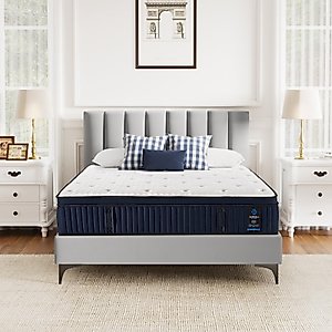 Suiforlun 14" Hybrid Mattress Queen with Ice Silk Cover, 7-Zone Pocketed Coils and Gel Memory Foam for Instant Cooling Comfort and Support, Euro Top Medium Firm Mattress in A Box, 120 Nights Trial