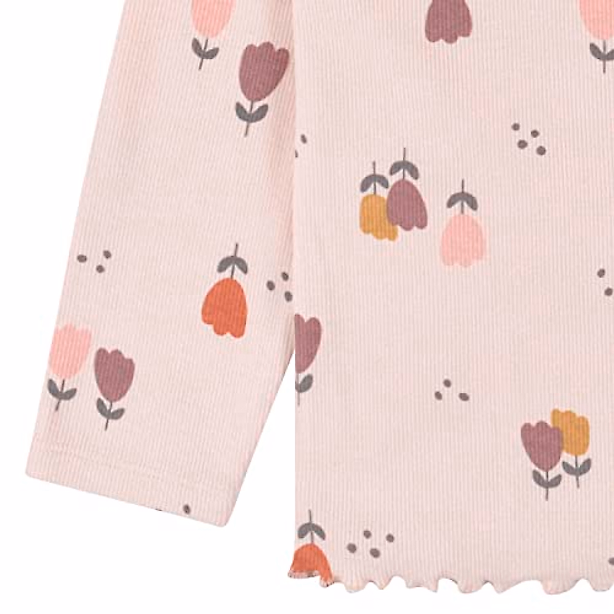 Gerber Baby Girl's Toddler 2-Pack Double Ruffle Long Sleeve Tops, Pink & Purple, 2T