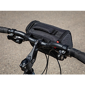 Schwinn Bike Handlebar Bag, Easy to Install, Front Bag Mounted Bicycle Accessories, Waterproof and Zippered, Black