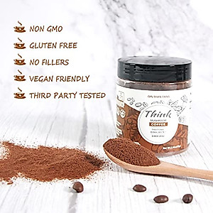 Instant Mushroom Coffee Mix, with Lion’s Mane Mushroom (30% Beta-glucans), Ginkgo, Alpha-GPC, Bacopa, PS, L-Theanine, Medium Roast Arabica Coffee Powder - 24 Servings