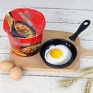 HEMASN 2 Pcs Mini Cast Iron Skillet 4.7 Inch Round Non Stick Fry Pan Single Egg Frying Pan with 2 Lids & Heat Resistant Handlefor Cooking Baking Cookie Brownie