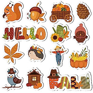 20pcs Fall Magnetic Decorations, Owls Pumpkin Fridge Magnets Autumn Theme Refrigerator Decals Happy Fall Magnets Fridge Decorations for Thanksgiving Decorations