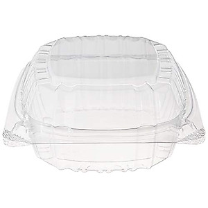 DART Container C53PST1-100 DART 5" Clear Hinged Plastic Food Take Out to-Go/Clamshell Container 100 Pack, 5 Inch