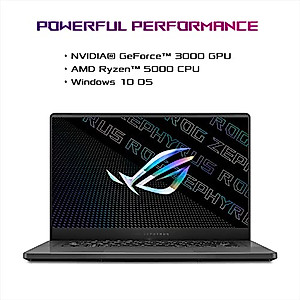 ASUS ROG Zephyrus G15 Ultra Slim Gaming Laptop, 15.6” 165Hz QHD Display, GeForce RTX 3080, AMD Ryzen 9 5900HS, 16GB DDR4, 1TB PCIe NVMe SSD, Wi-Fi 6, Windows 10, Eclipse Gray, GA503QS-BS96Q