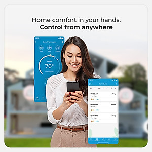 Cielo Smart Thermostat | Supports Conventional Systems up to (2H/2C) & Heat Pumps (4H/2C) | Alexa, Google, Siri Shortcuts, SmartThings, IFTTT | Touchscreen Color Display | Free C-Wire Adapter