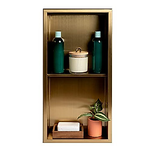 ALFI brand ABNP1224-BG Shower Niche, Brushed Gold 12 x 24 x 4