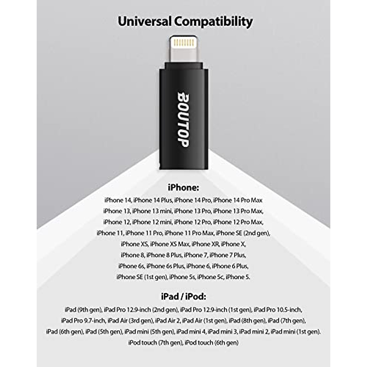 [Apple MFi Certified] USB C to Lightning Adapter Support 18W PD Fast Charging Compatible with iPhone iPad (2 Pack Black)