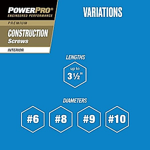 Power Pro Premium Interior Construction Screws (#9 x 2-1/2") - 1lb Box