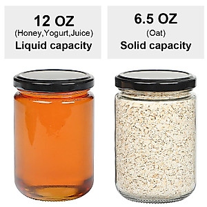 Ritayedet Glass Candle Jars with Lid, 12 oz Wide Mouth Small Glass Jar, Canning Jars with Extra Black Stickers, Set of 20, Dishwasher Safe