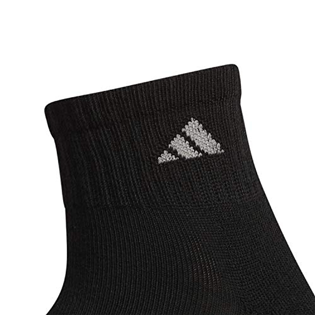 adidas Women's Athletic Cushioned Quarter Socks with Arch Compression (6-Pair), Black/Aluminum 2, Medium