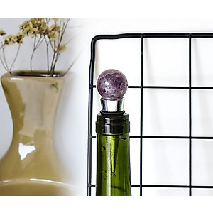 JIC Gem Amethyst Wine Stoppers, Decorative Crystal Wine Bottle Stoppers for Wedding, Holiday Party, Gift & Decoration 1pc