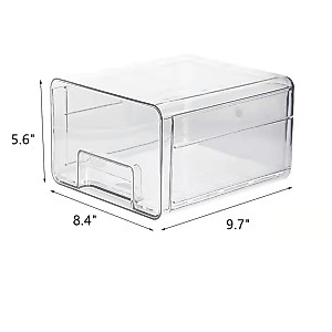 Qielie 2 PCS Stackable Food Container Fruite Drawer for Refrigerator Vegetable Storage Box