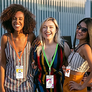 ID Badge Holder with Lanyard,20 Sets Clear Waterproof Id Card Holder with Colorful Cruise Lanyards for Id Badges Cards