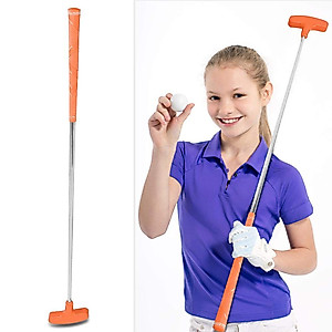 Junior Putter,Kids Junior Putter, 24inch Clubs Putters Two Way Putter Mini Stainless Steel Rubber Head Putters Kids Putter Steel Shaft Accessories(Orange)