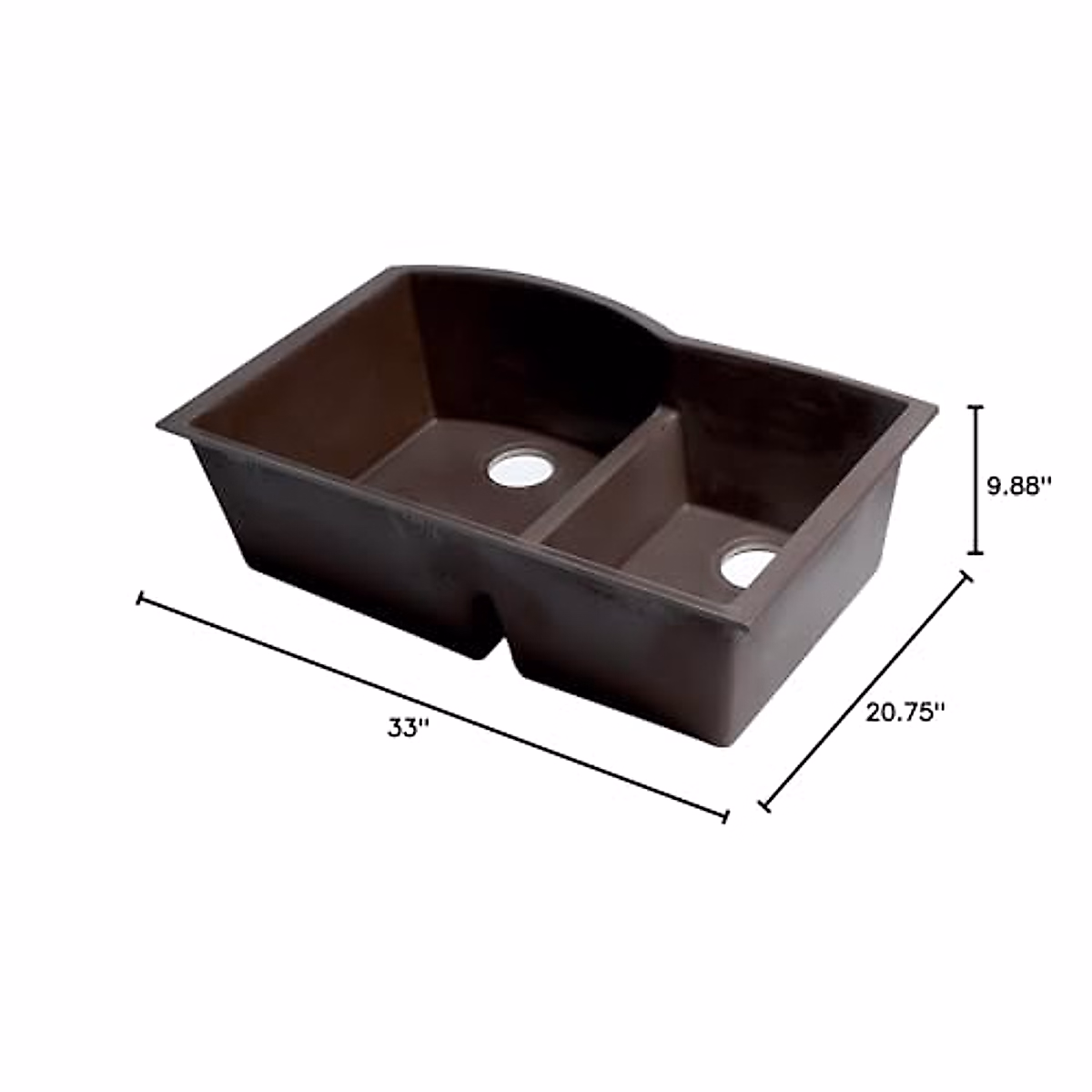 ALFI brand AB3320UM-C Kitchen Sink, Chocolate