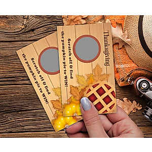 Thanksgiving Scratch Off Games, Thanksgiving Scratch Off Game Cards For Baby Shower, Bridal Shower, Fall Festival Raffle Lottery Tickets Cards, Set Of 50 Cards (B04)