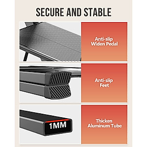 WOA WOA 3 Step Ladder, Foldable Step Stool, Aluminum Lightweight Ladder for Home Kitchen Closet, Anti-Slip Pedals, Ease of Folding, Portable, 300lbs Capacity - Black