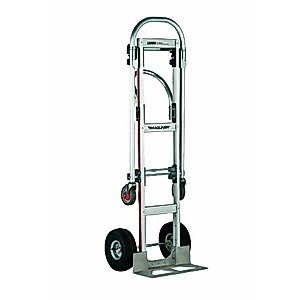 Magliner GMK81UA4 Gemini Sr Convertible Hand Truck, Pneumatic Wheels, 500 lbs Load Capacity, 61" Height, 55-3/4" Length x 21" Width , Silver