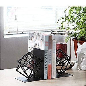Book Ends for Shelves Desktop Geometric Bookends Bookshelf Iron Anti-Moving Bookend Student Desk Book Ends Book Racks Office File Storage Racks Office Book Stand