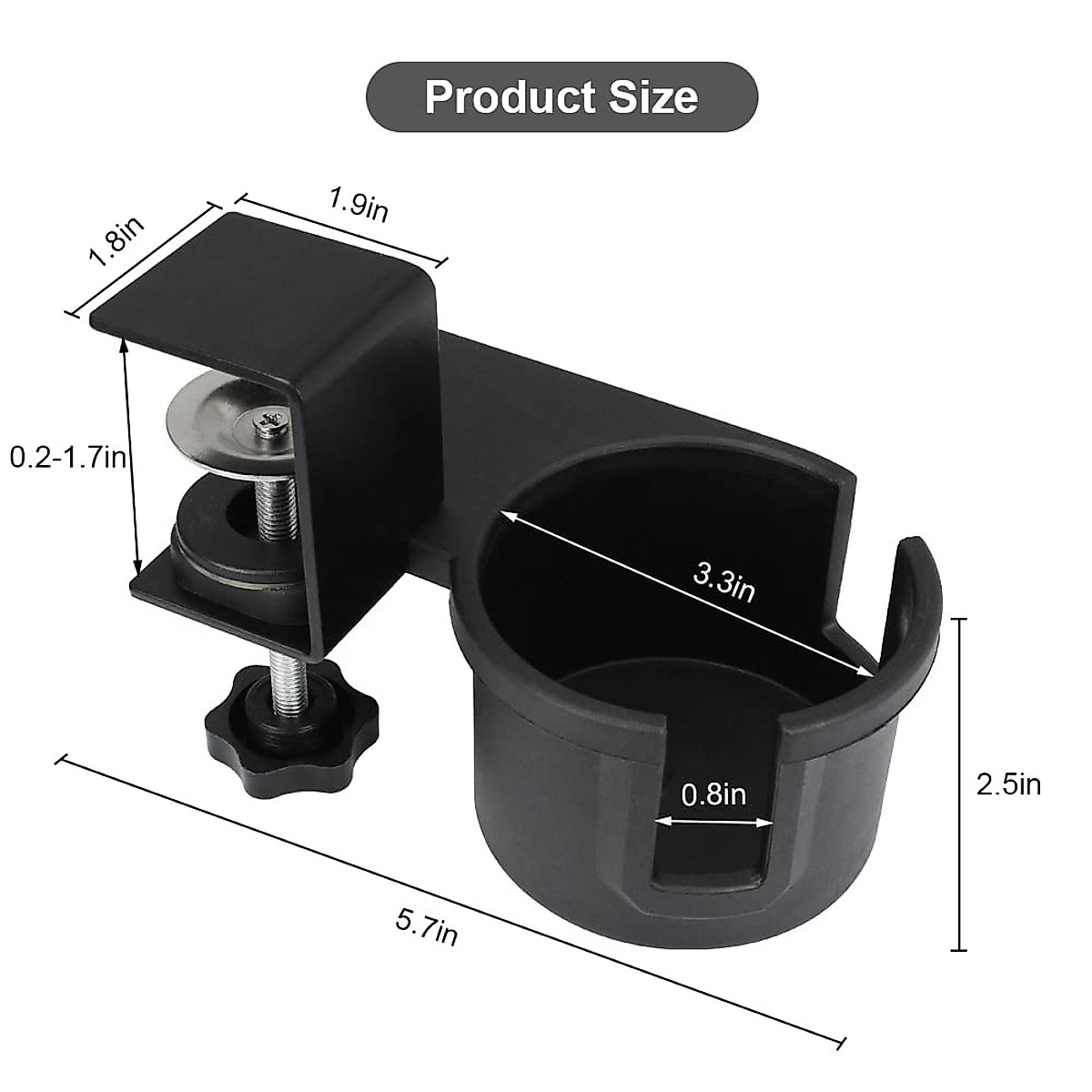 Desk Cup Holder 180° Rotating Under Table Cup Holder Anti-Spill Water Bottle Stand Coffee Mug Storage for Home Office and School