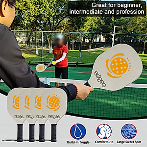 Zdgao Portable Pickleball Net Set with Paddles Set of 4, 22FT Official Size Pickleball Net, 4 Outdoor Pickleballs and Carry Bag, Weather Resistance Strong Steel Frame