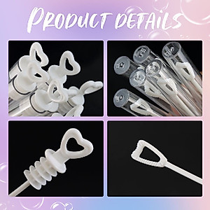 Faxco 50 PCS Bubble Wand, White Heart Bubble Stick Tube, Wedding Bubbles Toy, Party Favors for Anniversaries, Valentine's Day, Festival Gift(No Bubble Liquid)