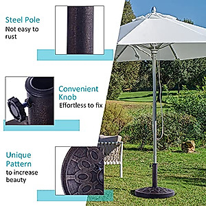 Salches Cast Umbrella Stand, 30lbs Heavy Duty Umbrella Stands for Outside, Outdoor Umbrella Holder for Garden/Beach/Patio/Deck/Porch, Classic Round Market Umbrella Base