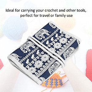 Zerodis Knitting Needles Case Rolling Crochet Hooks Storage Bag Knitting Needles Case Empty Organizer Empty Crochet Hooks Storage Bag with Zipper(#1)