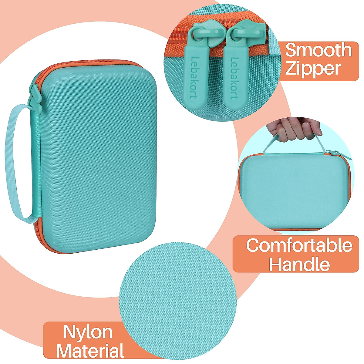Lebakort Hard Case Compatible with SCRIB3D P1 Advanced / MYNT3D Super Professional Printing / 3Doodler Flow / PIKA3D PRO 3D Printing Pen (Teal Case)