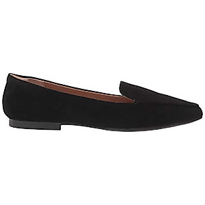 Amazon Essentials Women's Loafer Flat, Black Microsuede, 11 Wide