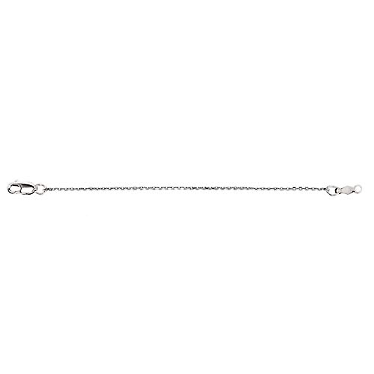 14k White Gold 1.00mm Diamond-Cut Solid Cable Chain Necklace Extender Safety Chain 6 Inches