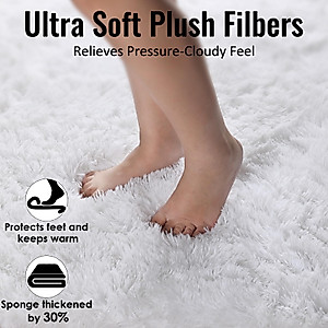 PAGISOFE Soft Comfy White Area Rugs for Bedroom Boys Living Room Fluffy Shag Furry Carpet for Kids Room Soft Shaggy Bedside Cream Rug, Plush Office Rugs Indoor Floor Rugs 4' x 6', Nursery