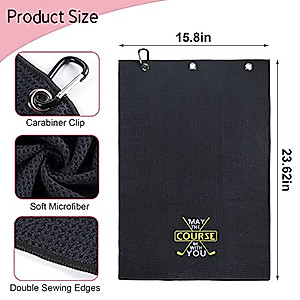 FAFAMESO Funny Golf Towel - May The Course Be with You - Golf Accessories for Golfer, Women, Wife, Men, Husband, Coworker, Birthday Gifts for Him or Her, Going Away Gift for Friends