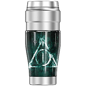 THERMOS Harry Potter Deathly Hallows Logo, STAINLESS KING Stainless Steel Travel Tumbler, Vacuum insulated & Double Wall, 16oz