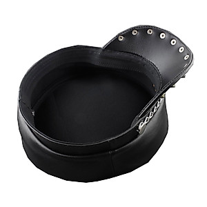vogueteen New! Métal Rivet clouté crâne Hommes en Cuir véritable Biker Punk Rocker Cap (59cm-60cm) Black