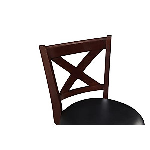 Ball & Cast Upholstered Swivel Counter Height Bar Stools 24 Inch Seat Height Kitchen Stool Chairs, Cappuccino