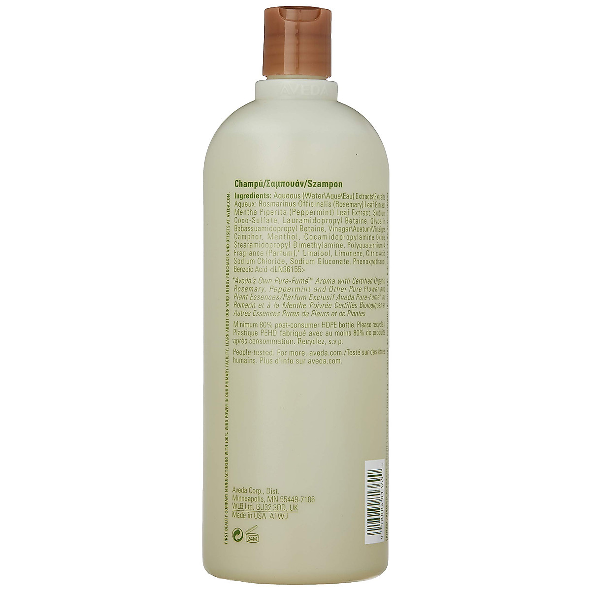 Aveda Shampoo Bottles, rosemary mint 33.8 Fl Oz