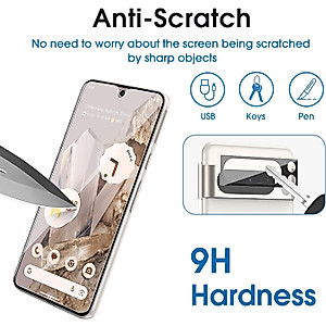 amFilm 3+1 Pack for Google Pixel 8 Pro Screen Protector 6.7" Tempered Glass, Ultrasonic Fingerprint Compatible, with Easy Installation Frame, Anti Scratch, Bubbles-Free, Case Friendly