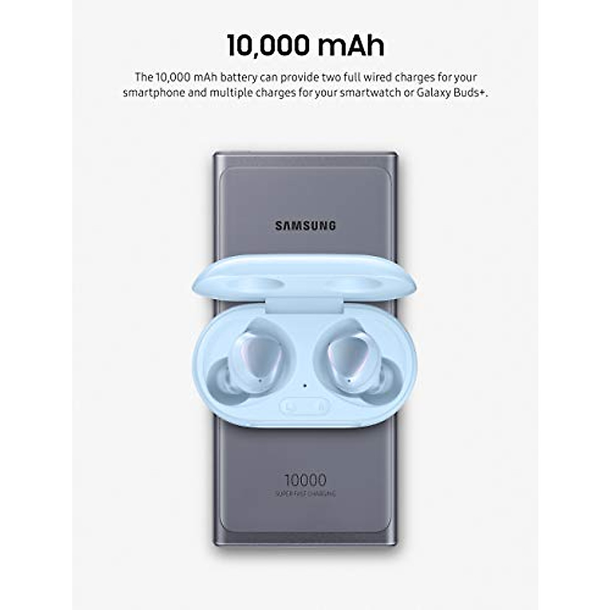 SAMSUNG 10,000 mAh Super Fast 25W Portable Wireless Charger Charger Battery Pack USB-C, Silver (US Version with Warranty) (EB-U3300XJEGUS)