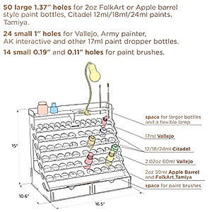 1 x Vallejo 105 holes + 1 x Modular 74 holes Paint Rack organizer