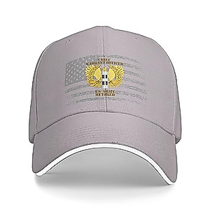 Army Retired Chief Warrant Officer Emblem Cw2 Hat Baseball Cap Duck Tongue Cap Adult Sandwich Hat Gray