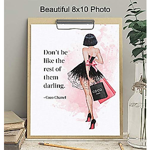 Quote Wall Art - Glam Wall Decor - Luxury Fashion Design Room or Home decoration - Couture Gift for Women, Fashionista, Girls Bedroom, Teen Room - Positive Inspirational Quote - UNFRAMED