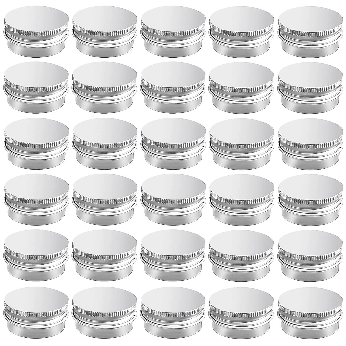 30 Pack 0.5 oz Aluminum Tin Jar with Screw Lid 15 ml Round Refillable Containers