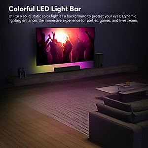 Wohome 2.1ch Small Sound Bars for TV with 6 Levels Voice Enhancement, Built-in Subwoofer, 16 Inches Bluetooth Soundbar Speakers with Optical/AUX/USB Connection, S100