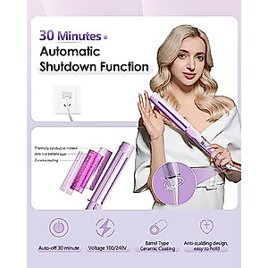 NOVUS 1.5 Inch Curling Wand, Adjustable Tightness Curling Iron, Negative Ions Hair Curler, Large Barrel Curling Iron, Dual Voltage Bionic Curling Iron, Curling Iron for Long Hair, Hair Curlers Iron