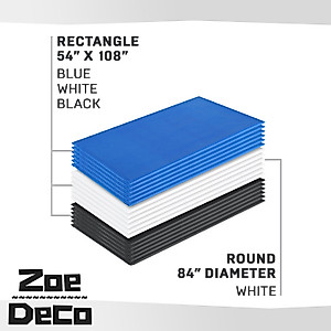 Zoe Deco Plastic Tablecloth (12 Pack, 84" Diameter, Round White Table Cloth), Disposable Table Covers for Parties, Graduations & Picnics, Table Protectors