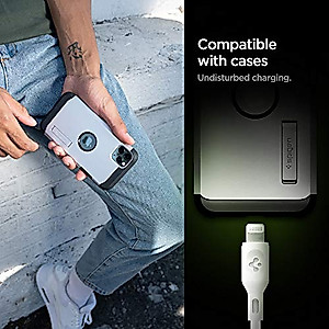 Spigen DuraSync USB C to Lightning Cable [3ft MFi Certified] [Supports Power Delivery] Works with iPhone XR, XS, XS Max, X, 8, 8 Plus and iPad with Lightning Charger Port (White)