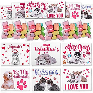 72 Pieces Valentine Candy Cello Bags Plastic Valentine Treat Bags Self Adhesive Cellophane Goodies Bags with 72 Pieces Bag Toppers Baking for Boy Girl Wedding Anniversary Party Supplies