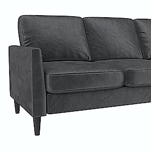 Mr. Kate Winston Reversible Sofa Sectional, Dark Gray Velvet
